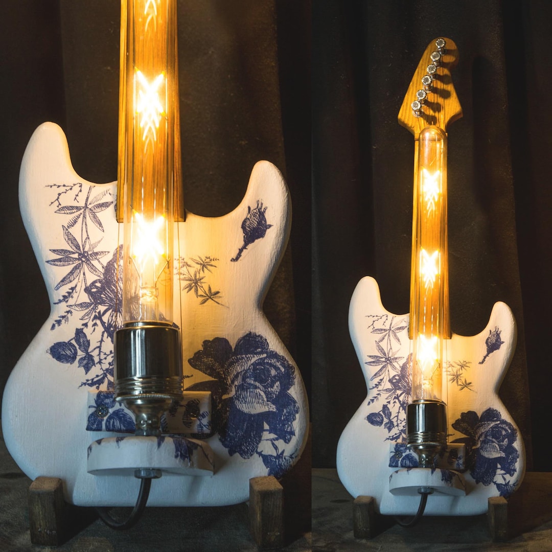 Guitar Table Lamp,holiday Gift Box,guitar Wall Art,flower Guitar,guitar ...
