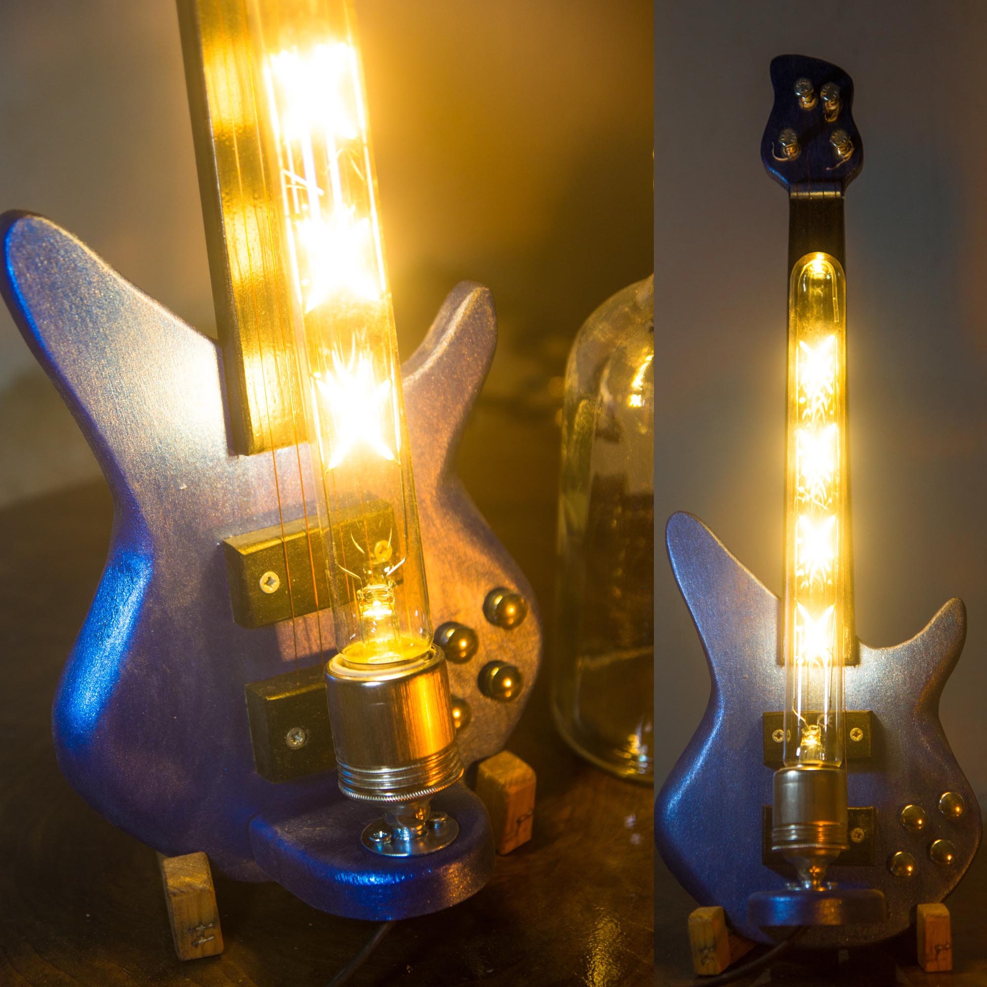 Navy Blue Guitar,guitar Lamp, Guitar Gift,guitar Light,bass Guitar Lamp ...