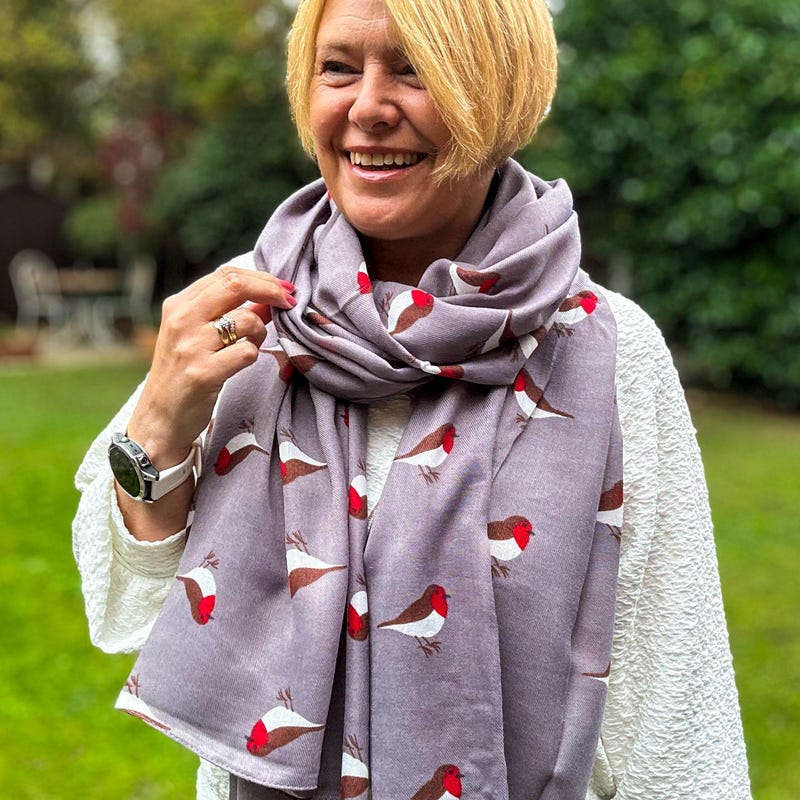 Scarves With Robins - Etsy UK