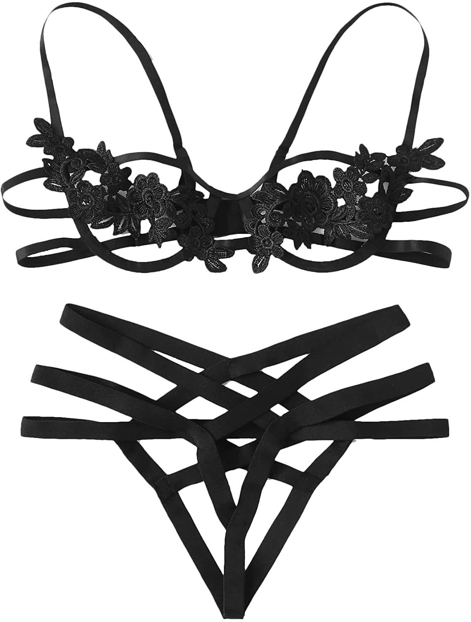 Handmade Lingerie Set Cage Bra And Harness Sexy Lingerie Etsy