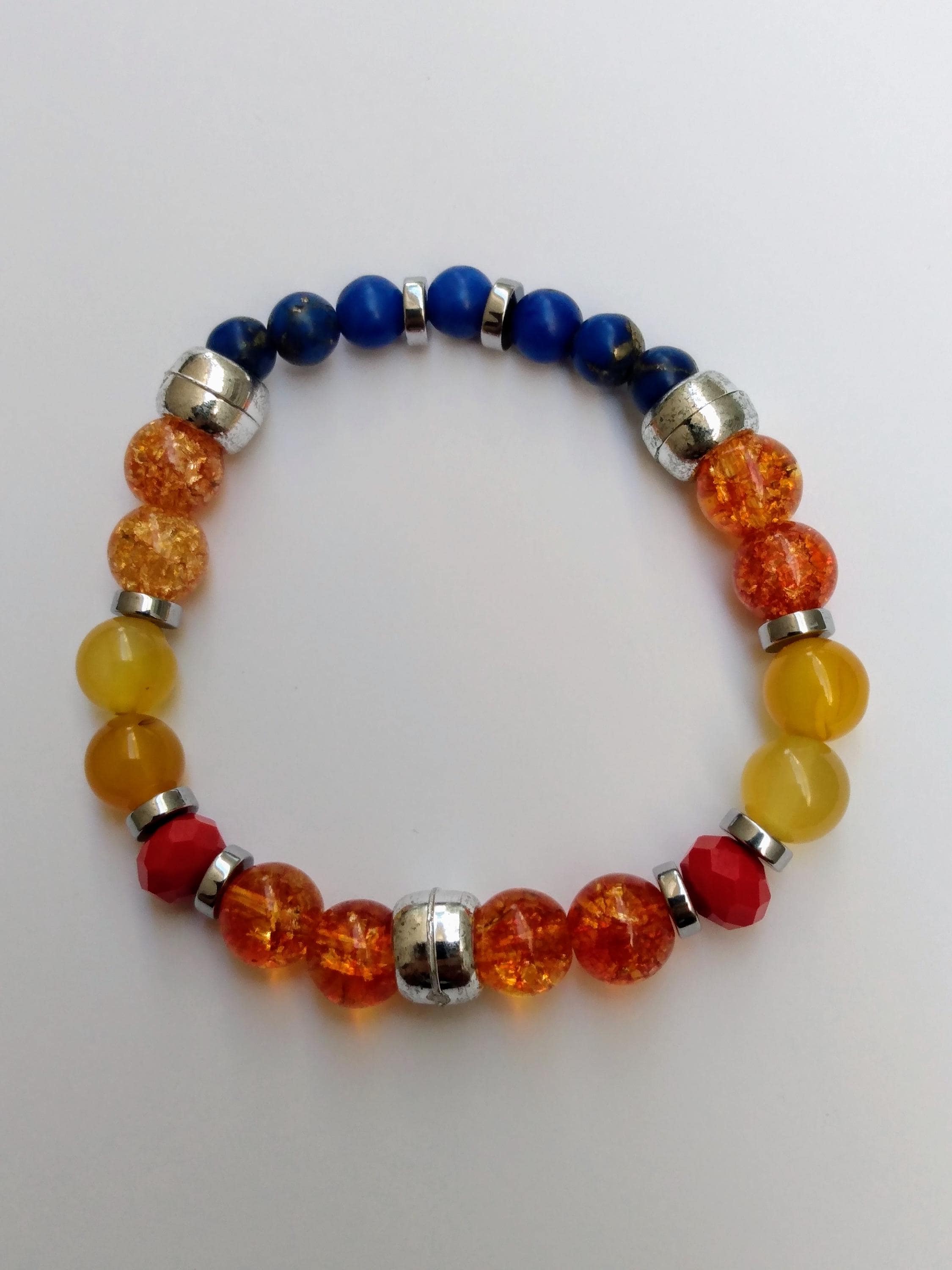 MHA Enji Todoroki "endeavor" Themed Crystal Bracelet | My Hero Academia ...