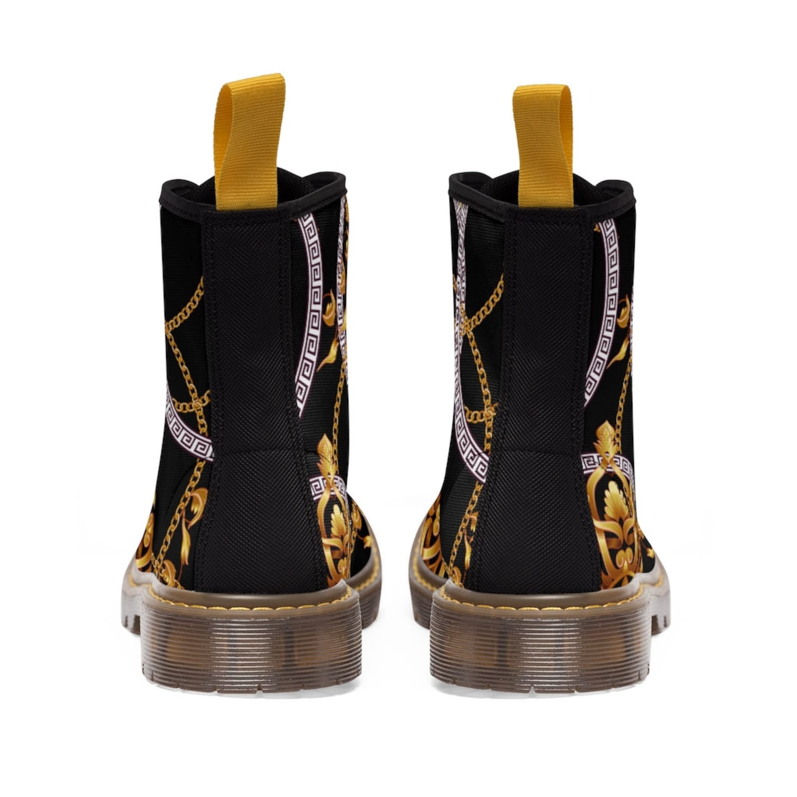 Rococo Shoes Women's Canvas Rococo Boots Black Design Custom Shoes ...