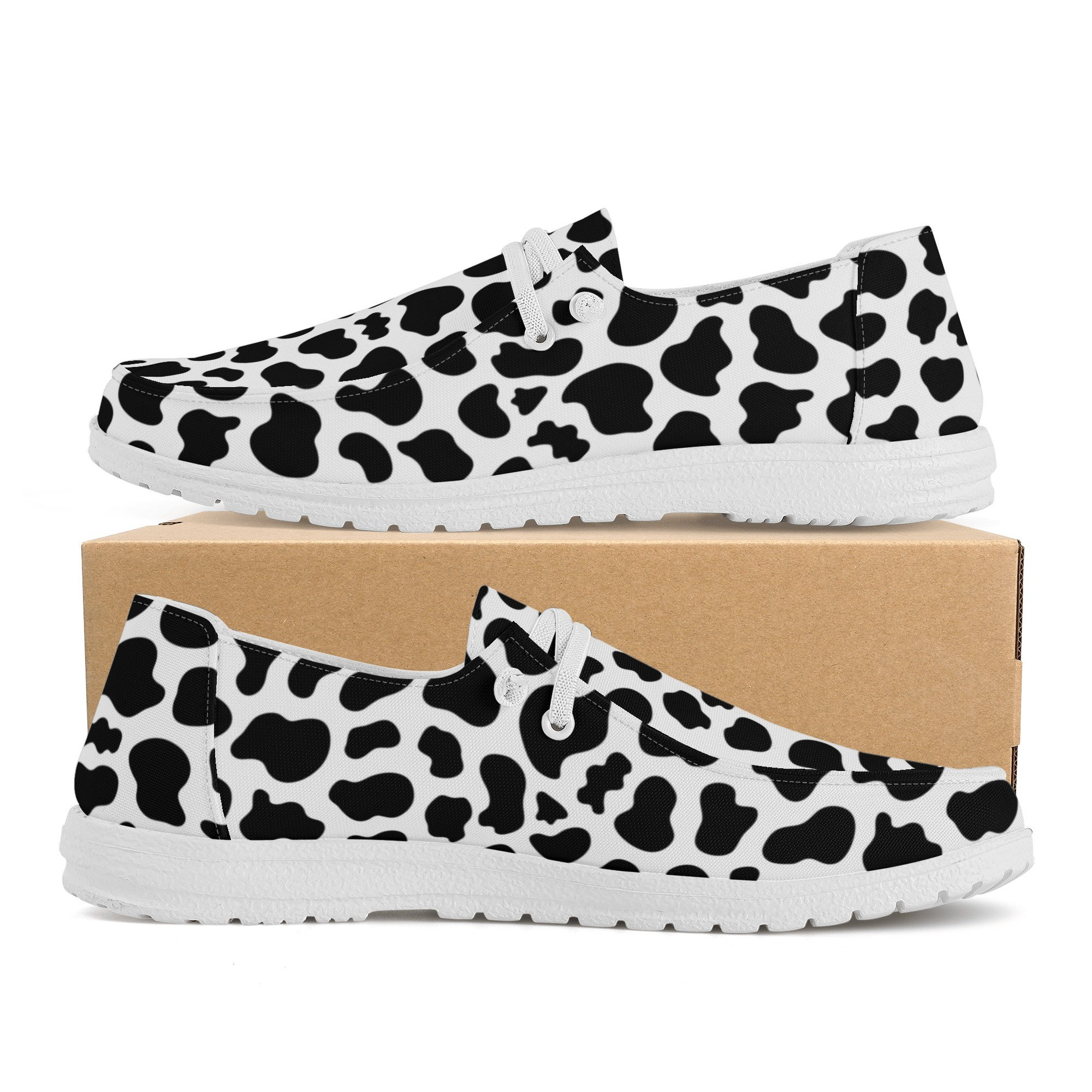 Cow Print Shoes, Custom Animal Print Black and White Cow Print Shoes ...