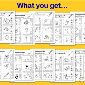 Beginning Sounds Worksheets, Phonics, Preschool-1st Grade, Early ...