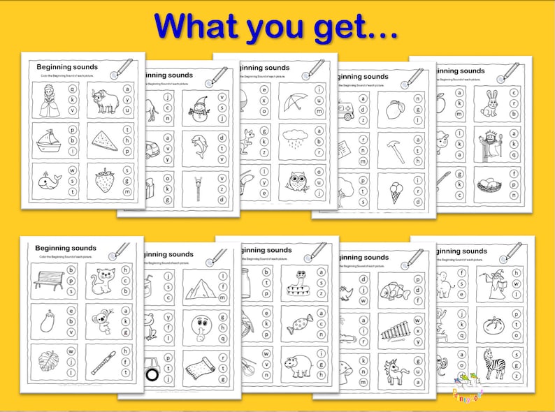 Beginning Sounds Worksheets, Phonics, Preschool-1st Grade, Early ...