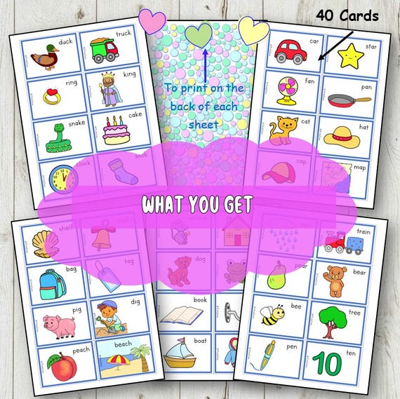 Word Puzzles Fun Rhyming - 26 Self-Correcting Phonics Cards For ...