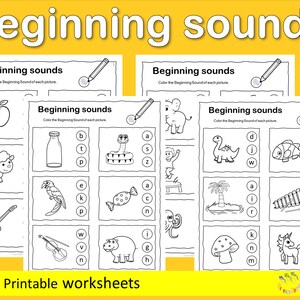 Beginning Sounds Worksheets, Phonics, Preschool-1st Grade, Early ...