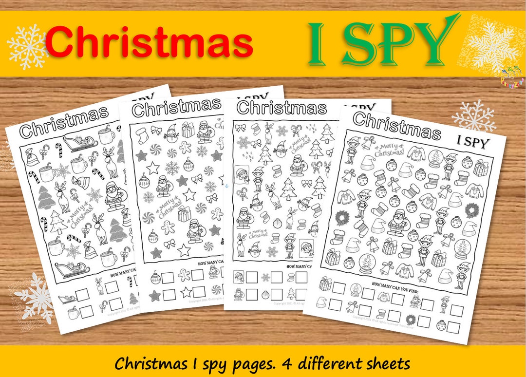 Christmas I Spy Game, Christmas Printable I Spy for Kids, Christmas ...