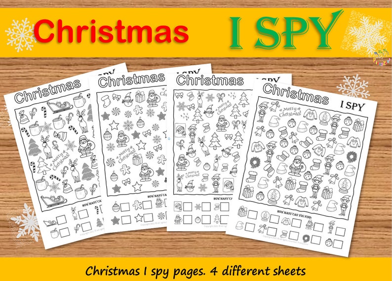 Christmas I Spy Game, Christmas Printable I Spy for Kids, Christmas ...