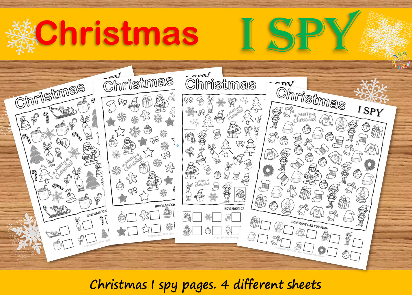 Christmas I Spy Game, Christmas Printable I Spy for Kids, Christmas ...