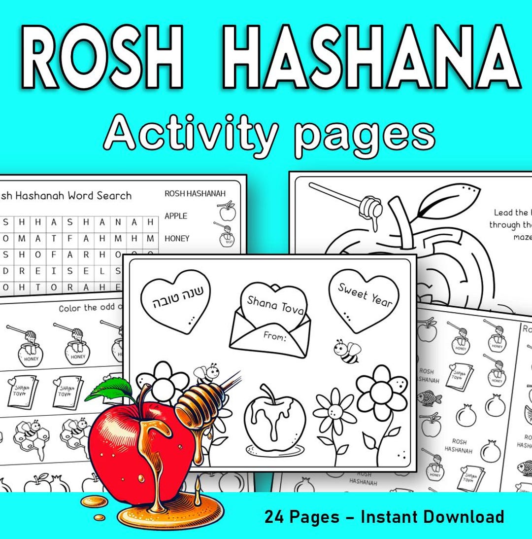 Rosh Hashana, Printable Activity, Kids Activity for Rosh Hashanah ...