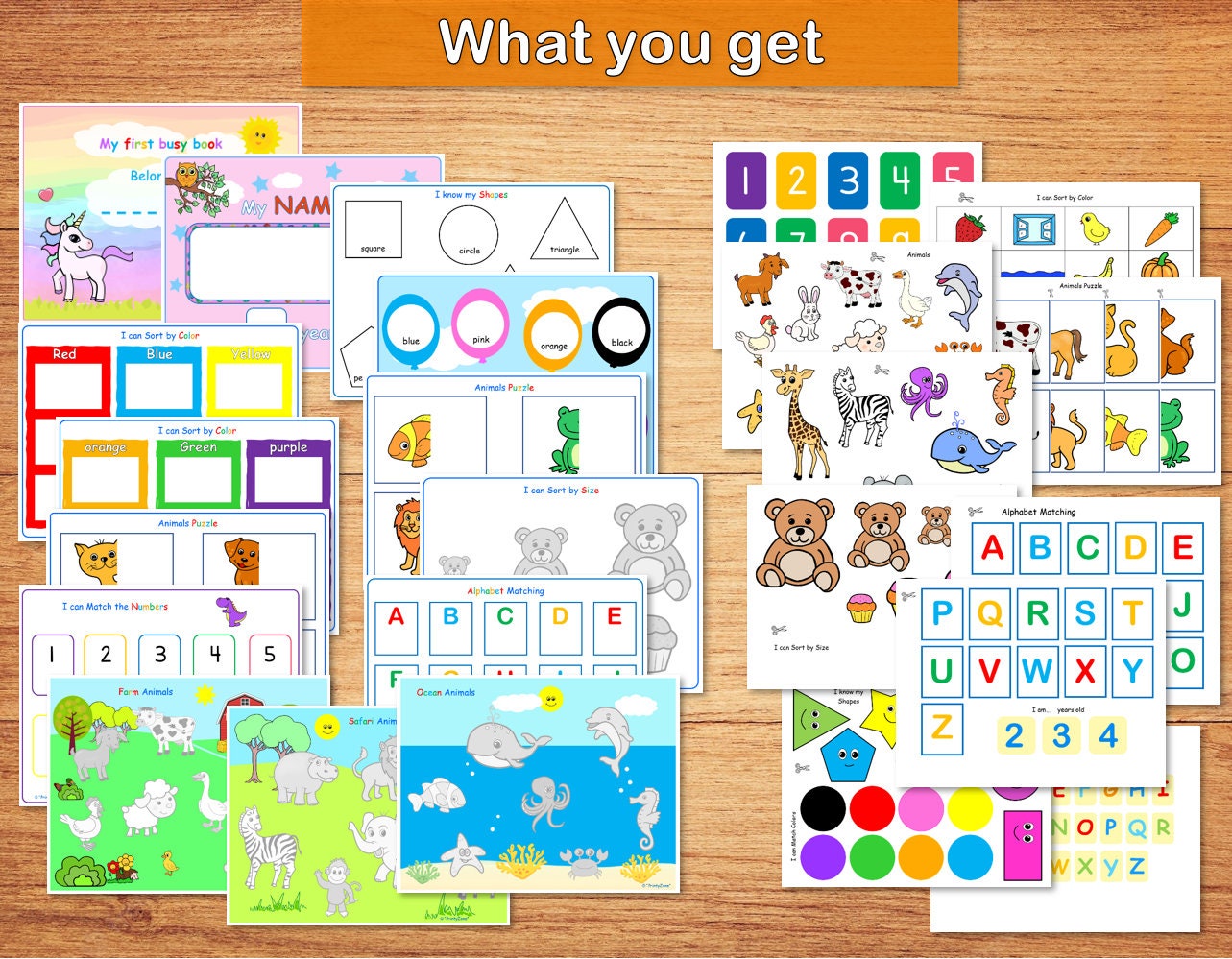 Toddler Busy Book, Printable Workbook, First Learning Binder, Fun Quiet ...