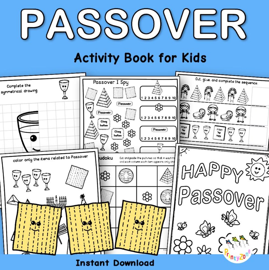 Passover Kids Activity Pack: Printable Games, Coloring Pages ...