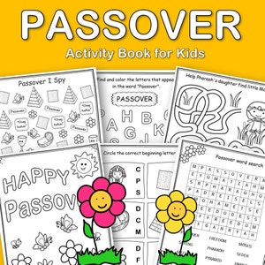 Printable Passover Activity Book for Kids, Activity and Coloring Page ...