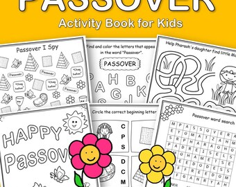 Printable Passover Activity Book for Kids. Activity Pages, Puzzles and ...