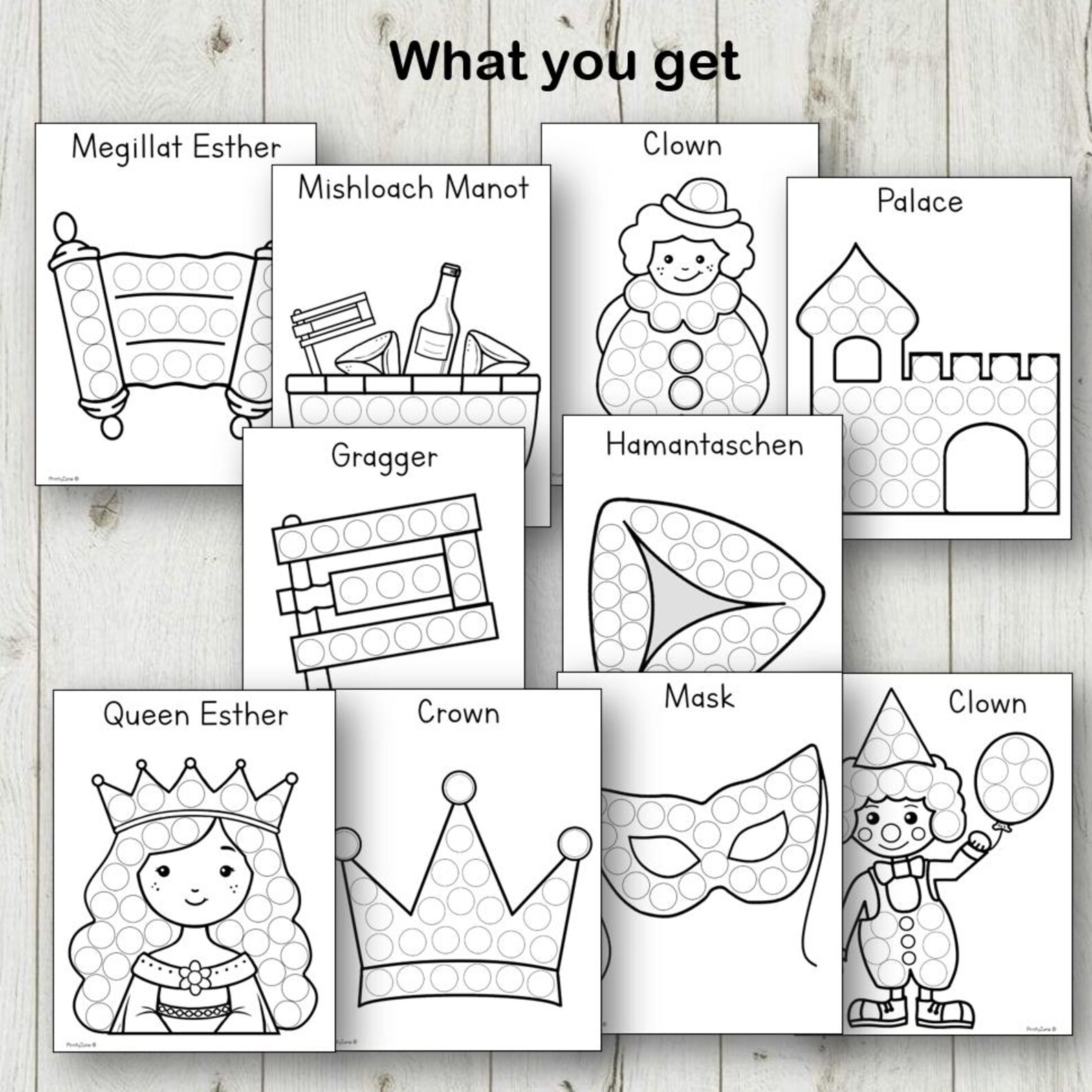 Purim Do-a-dot Printable Activity for Kids, Preschool & Toddlers Dot ...