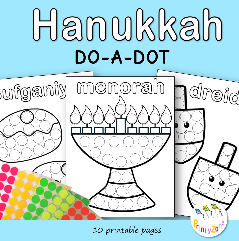 Hanukkah Do-a-dot Activity | 10 Hanukkah Worksheets for Kids | Toddler ...