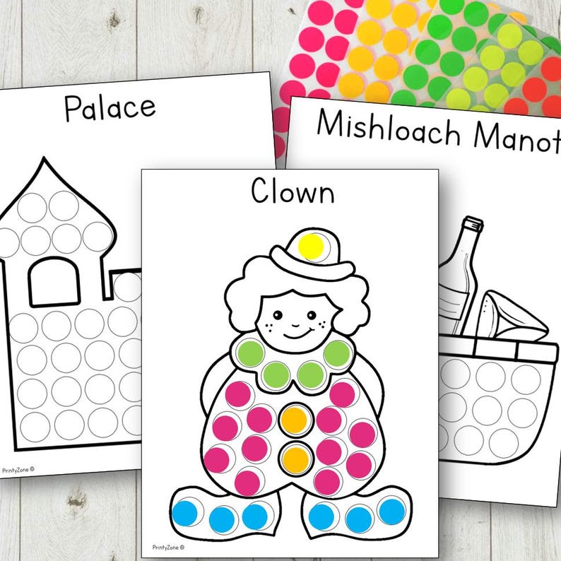Purim Do-a-dot Printable Activity for Kids, Preschool & Toddlers Dot ...