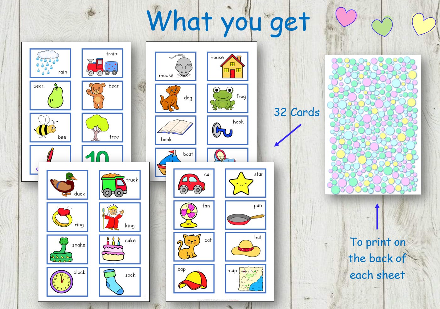 Rhyming Words Printable Memory Matching Game for Kids | Instant ...