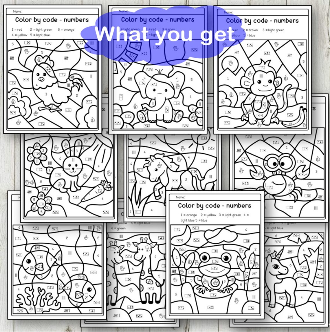 Color by Code - Nombers, Coloring Pages for Kids, Number Recognition ...