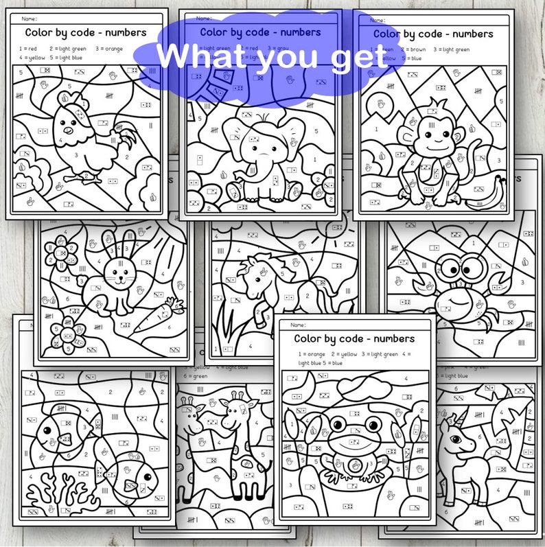 Color by Code - Nombers, Coloring Pages for Kids, Number Recognition ...