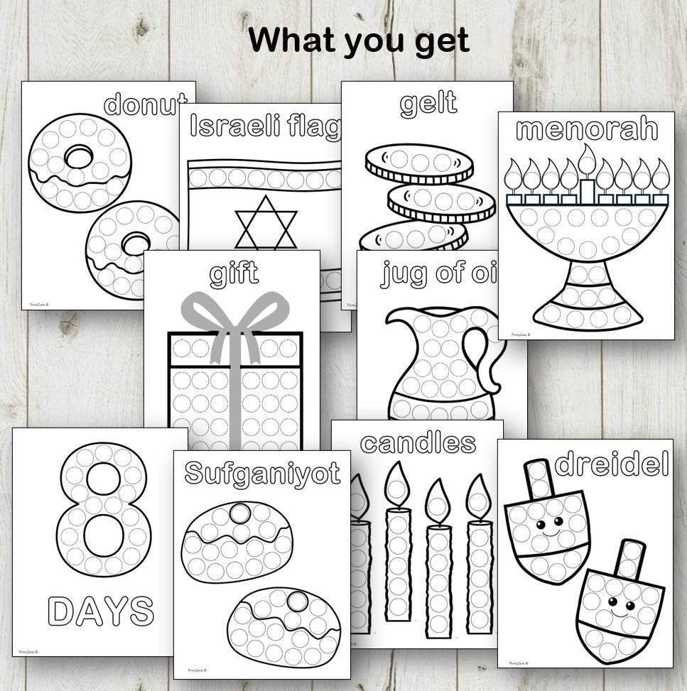 Hanukkah Do-a-dot Activity | 10 Hanukkah Worksheets for Kids | Toddler ...