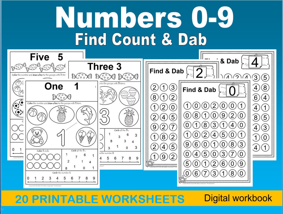 Numbers Printable Workbook. Preschool Math Worksheets. Homeschool, Pre ...