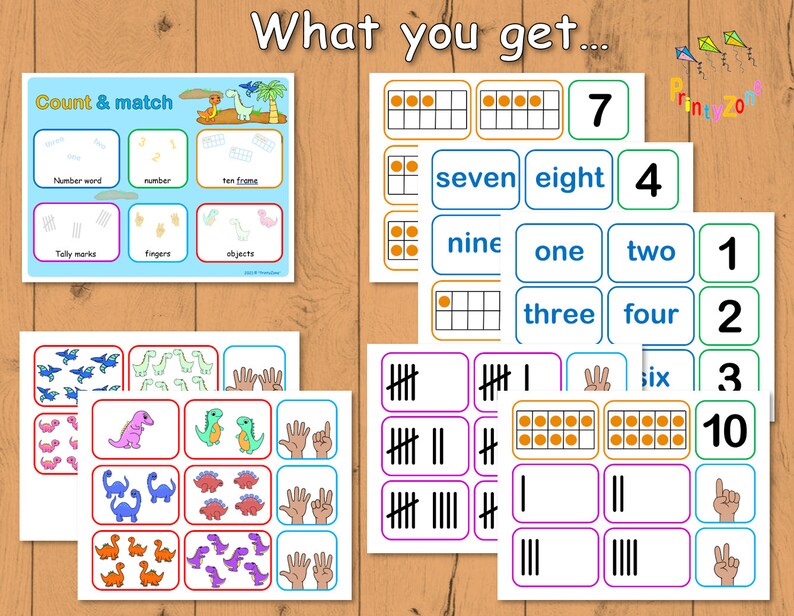 Counting Practice Printable, Numbers Matching, Montessori Materials ...