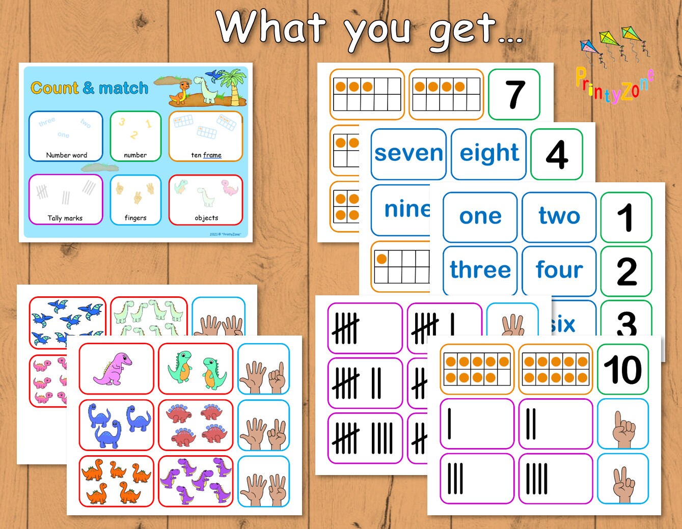 Counting Practice Printable, Numbers Matching, Montessori Materials ...