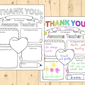 Teacher Appreciation Printable Card, Thank You Teacher, Teacher ...