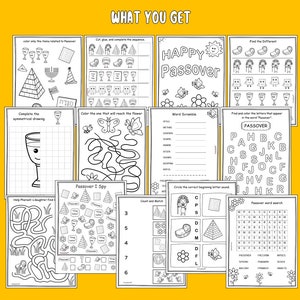 Printable Passover Activity Book for Kids: Seder Games & Coloring Pages ...