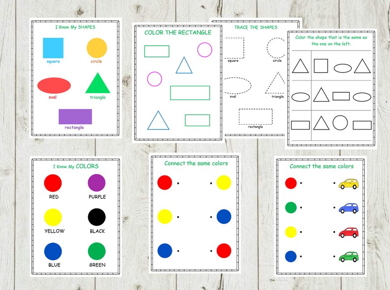 Toddler & Preschool Learning Worksheets: Alphabet, Numbers, Shapes (PDF ...