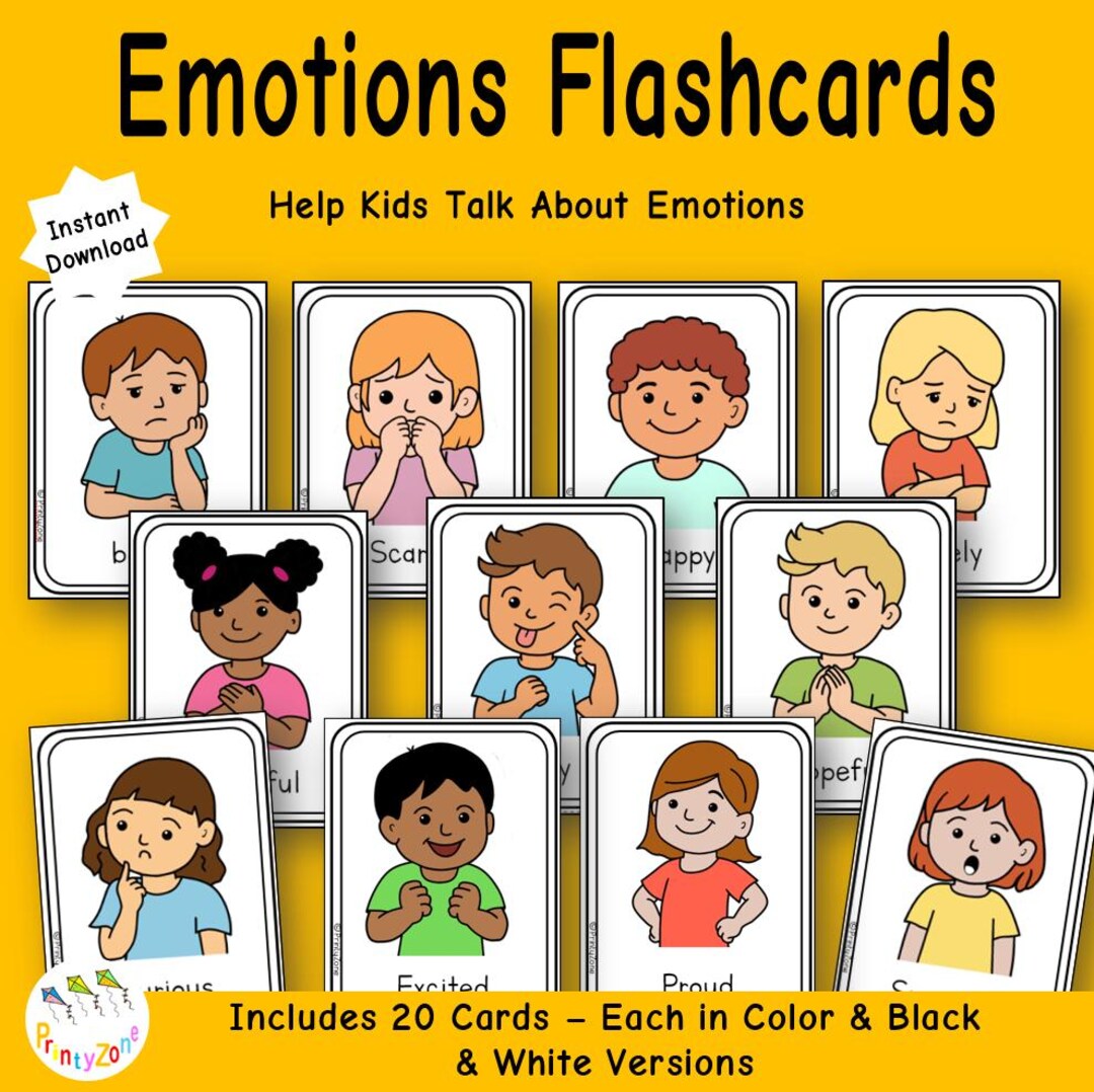 Emotions Flashcards: SEL Activities for Kids, Calming Corner ...