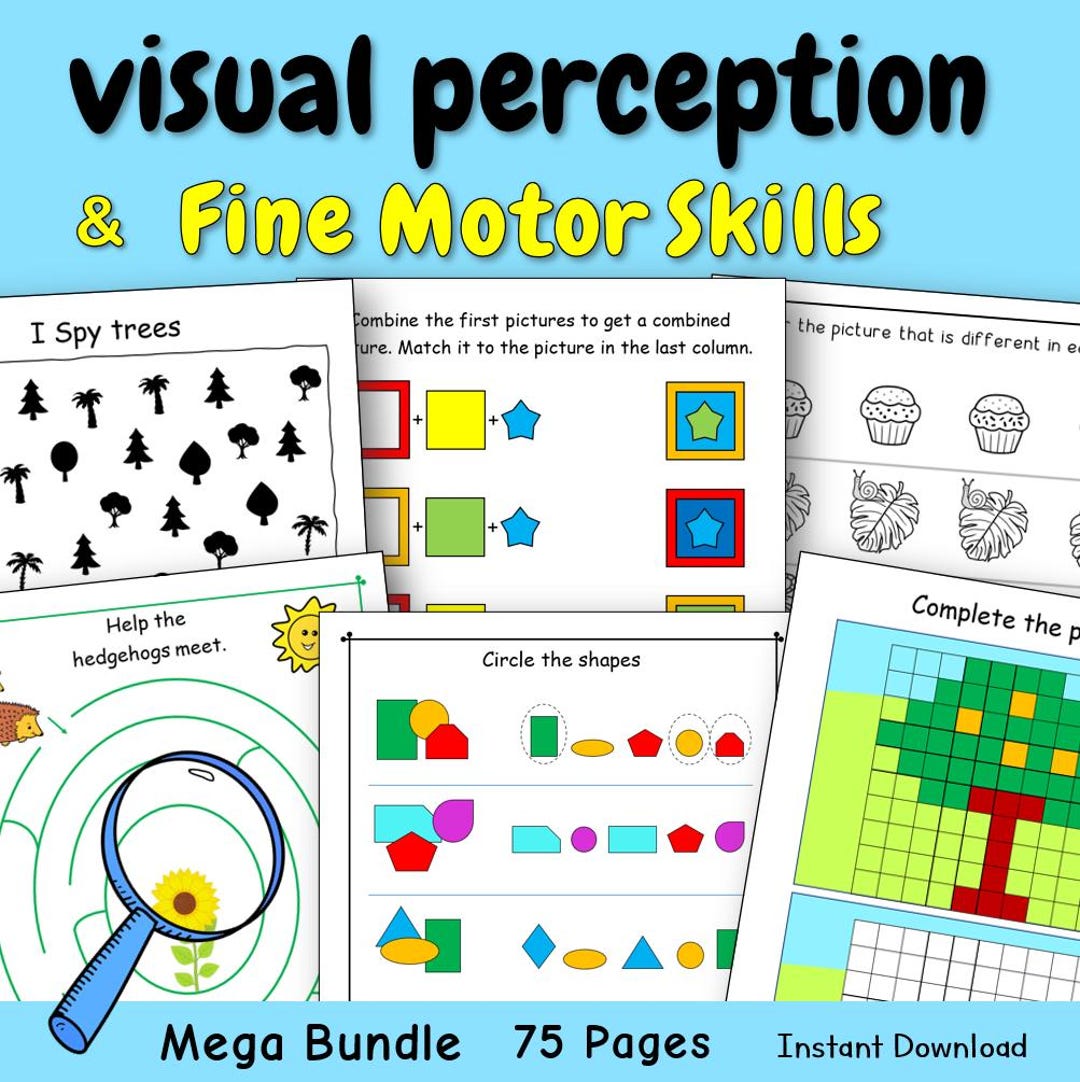 Visual Perception Workbook: 75 Printable Activities for Kids, Visual ...