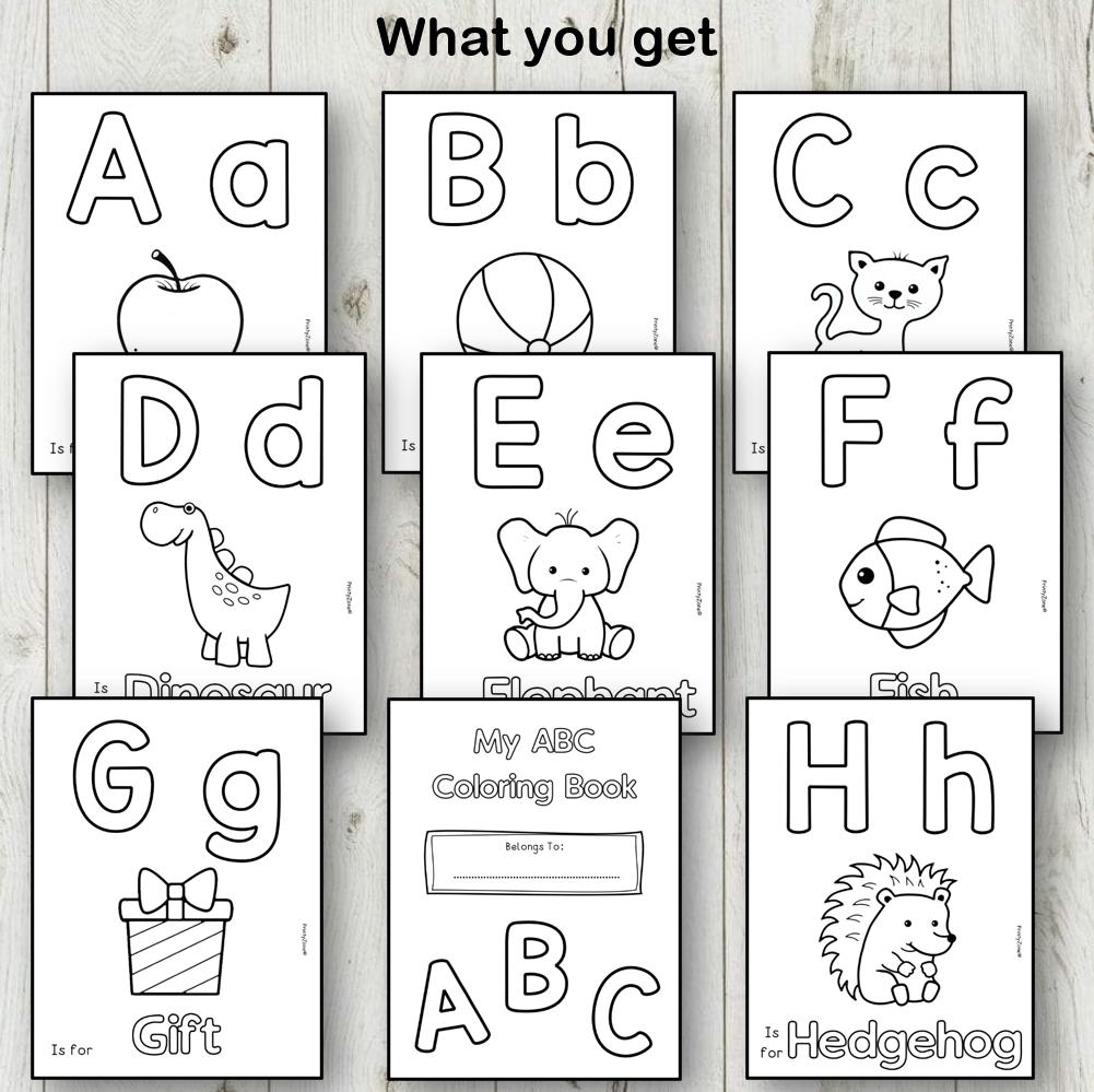 ABC Coloring Pages: Early Literacy Printable Worksheets for Preschool ...