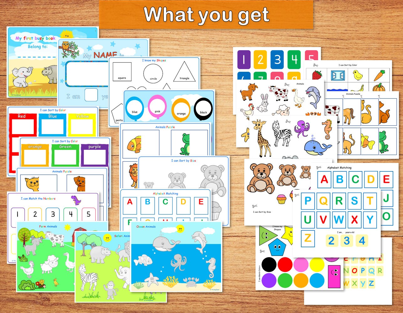 Toddler Busy Book, Printable Workbook, First Learning Binder, Fun Quiet ...