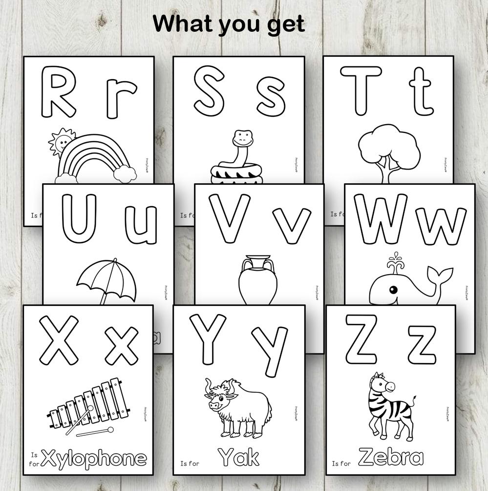 ABC Coloring Pages: Early Literacy Printable Worksheets for Preschool ...