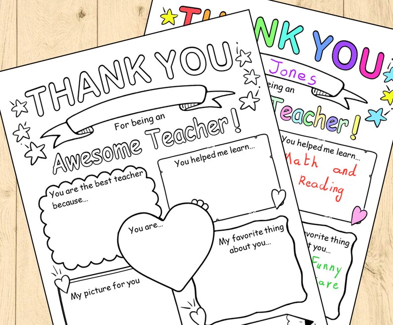 Teacher Appreciation Printable Card, Thank You Teacher, Teacher ...