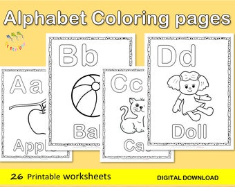 Alphabet Phonics Beginning Sounds Worksheets. Preschool | Etsy
