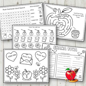 Rosh Hashanah Kids Activity Pack: Printable Games, Coloring Pages ...