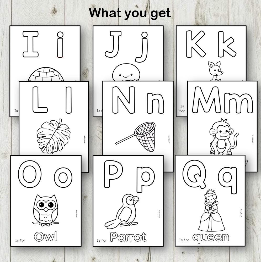 ABC Coloring Pages: Early Literacy Printable Worksheets for Preschool ...