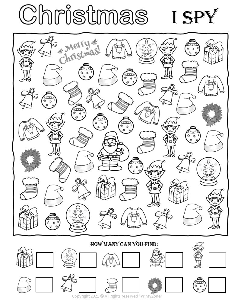 Christmas I Spy Game, Christmas Printable I Spy for Kids, Christmas ...