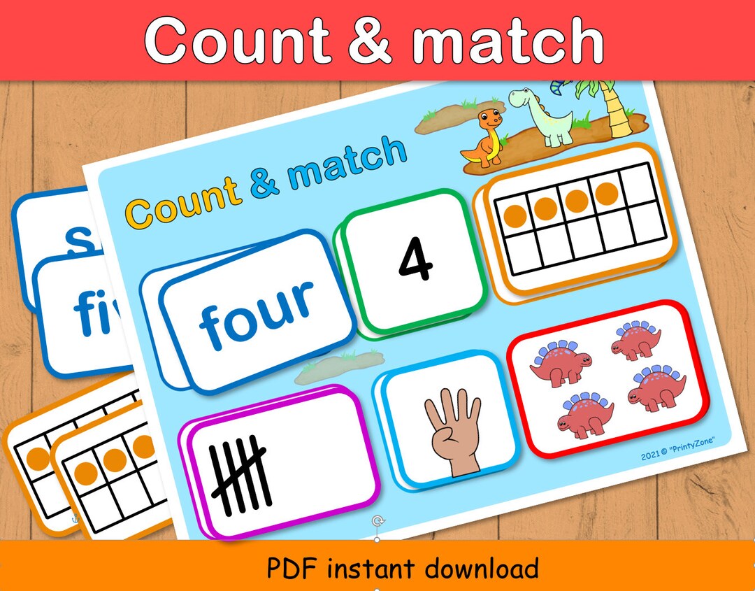 Counting Practice Printable, Numbers Matching, Montessori Materials ...