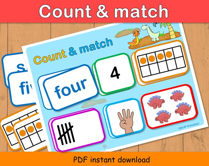 Number Matching | Counting | Numbers | 1 to 10 | Preschool | Toddler ...
