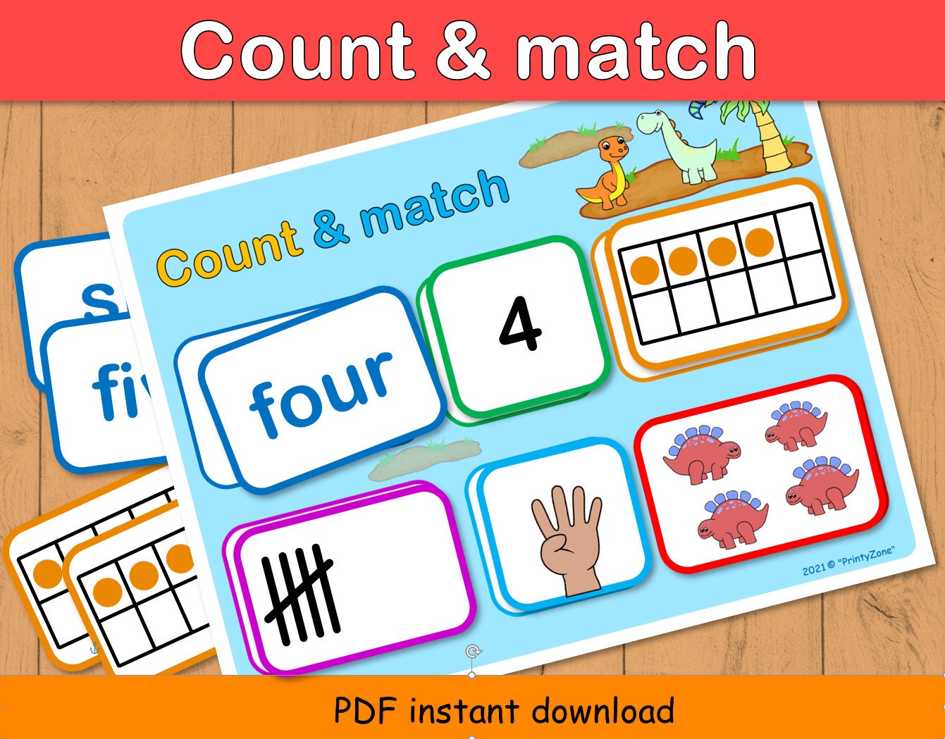 Counting Practice Printable, Numbers Matching, Montessori Materials ...