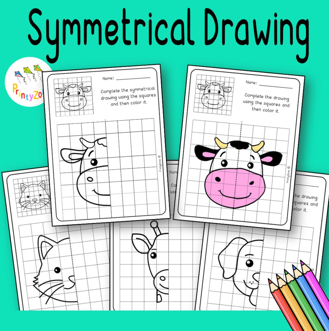 Symmetry Drawing, Symmetry Animal Drawing Pack, Symmetry Drawing ...