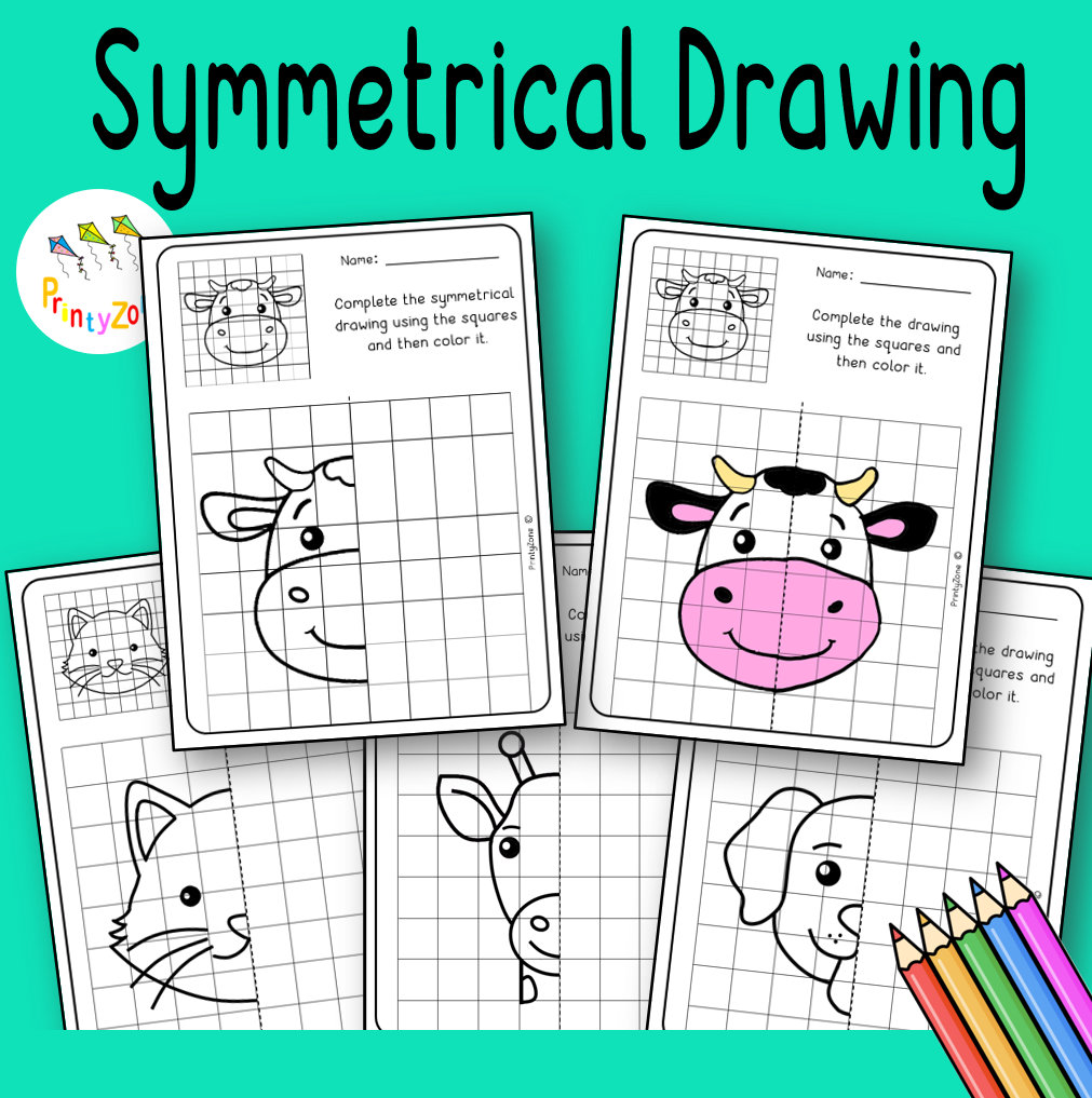 Symmetry Drawing, Symmetry Animal Drawing Pack, Symmetry Drawing ...