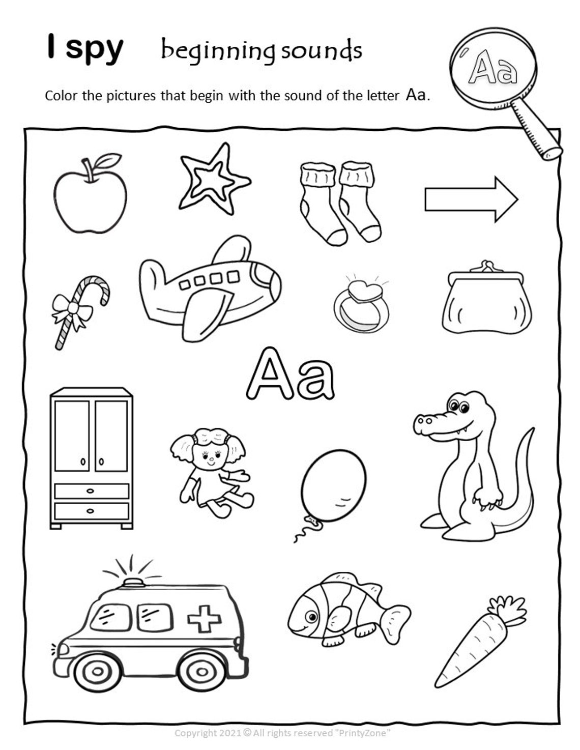 Alphabet Phonics Beginning Sounds Worksheets. Preschool, Kindergarten ...