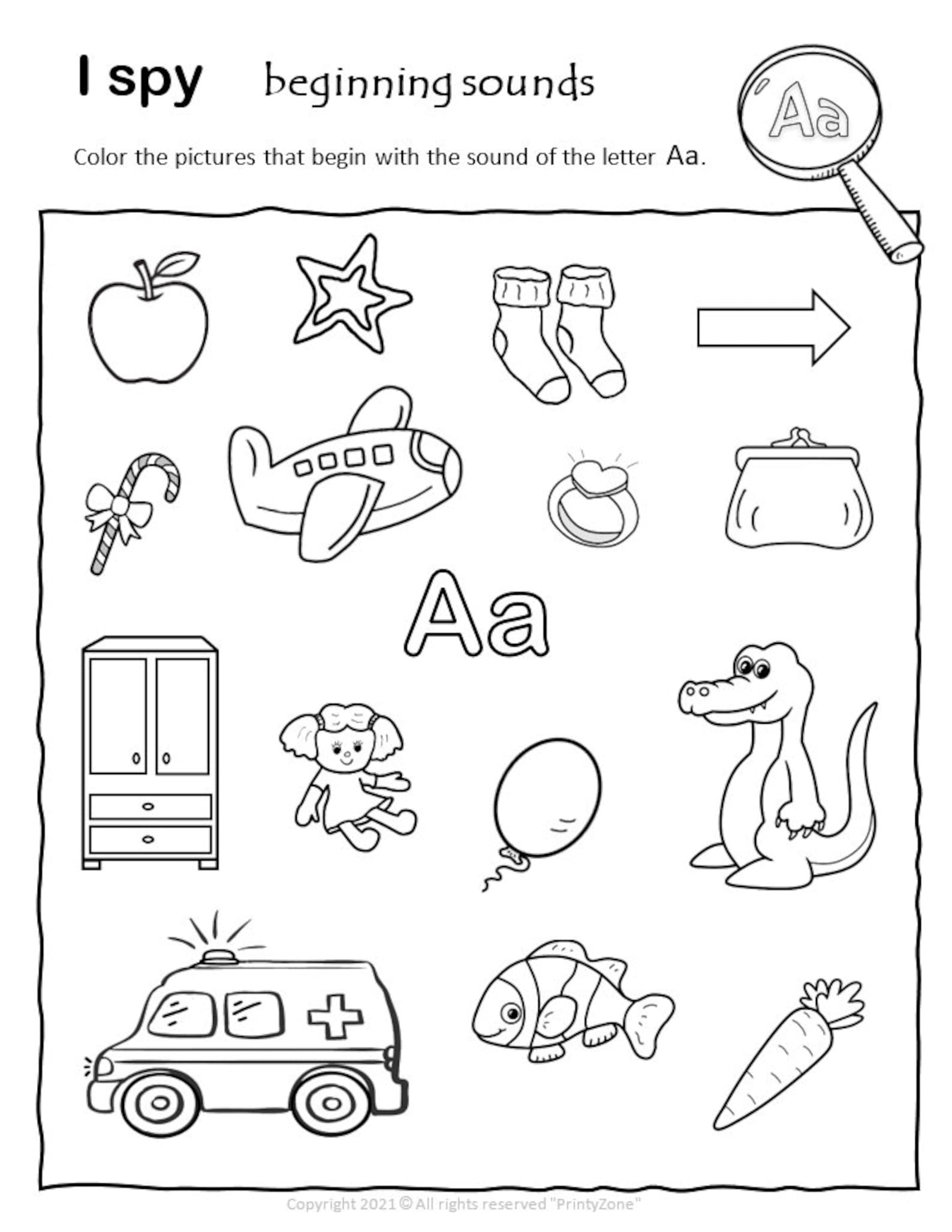 Alphabet Phonics Beginning Sounds Worksheets. Preschool, Kindergarten ...