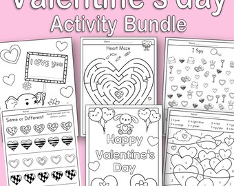 15 Printable Valentine's Day Kid's Activities, Valentine's Day Bundle ...